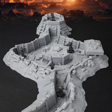 Auspdice Rpg Terrain Af695 Trench Set Modular Defensive