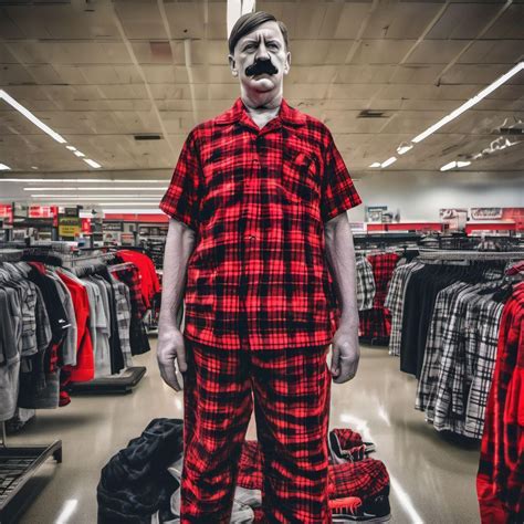 Adolf Hitler Wearing Pajama Pants At Kmart 361982 Colorized R