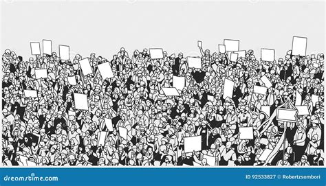 Crowd Protest Revolution Poster Propaganda Background Vector