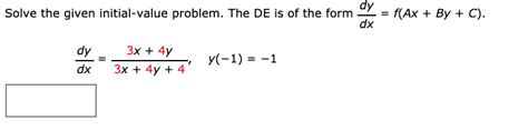 Solved Solve The Given Initial Value Problem The DE Is Of Chegg