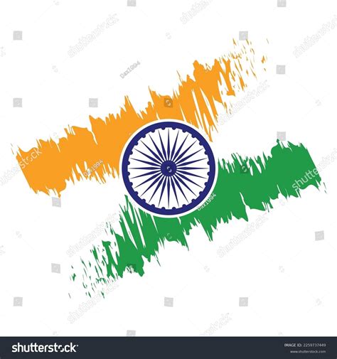 Indian Flag Brush Stroke Splash Tricolour Stock Vector Royalty Free