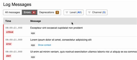 New In Symfony 54 Redesigned Profiler Logs Symfony Blog
