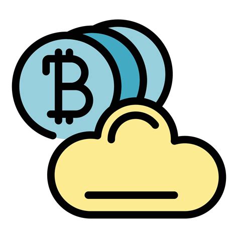 Blockchain Cloud Icon Color Outline Vector 15143530 Vector Art At Vecteezy