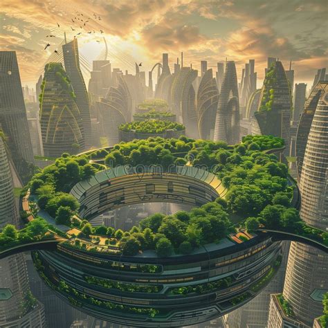 The Concept Of A City Of The Future With Renewable Resources Ecoenergy