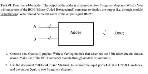 Task 1 Describe A 4 Bit Adder The Output Of The