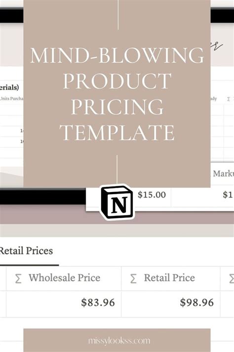 Mind Blowing Notion Template For Pricing Crafts You Need To See