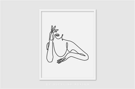 Line Art Poster Girl Alone Graphic By Richline Design · Creative Fabrica