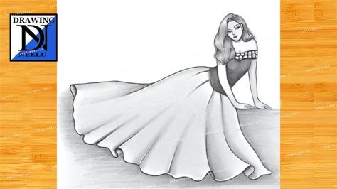 How To Draw A Easy Sitting Girl Drawing Easy Pencil Sketch For Beginner