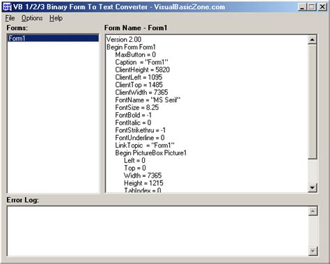 TheProgrammingZone Com VB Binary Form To Text Converter