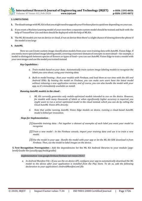 Irjet Ml Kit In Firebase For App Development Pdf