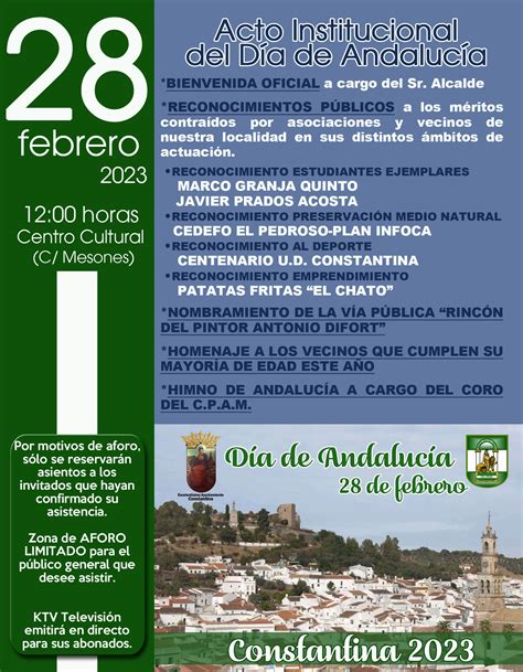 ACTO INSTITUCIONAL EN CONSTANTINA POR EL DÍA DE ANDALUCÍA 2023