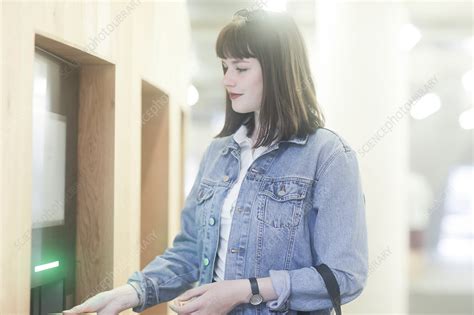 Woman Using Fingerprint Sensor Stock Image F Science Photo Library
