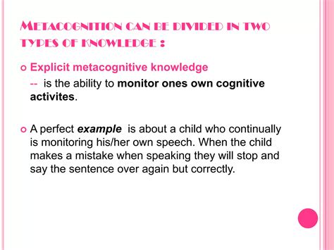 The Metacognitive Process Pptx