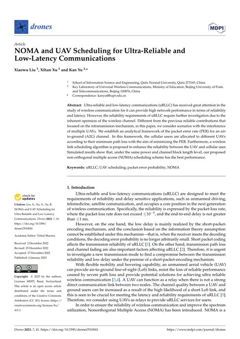 Pdf Noma And Uav Scheduling For Ultra Reliable And Low Latency