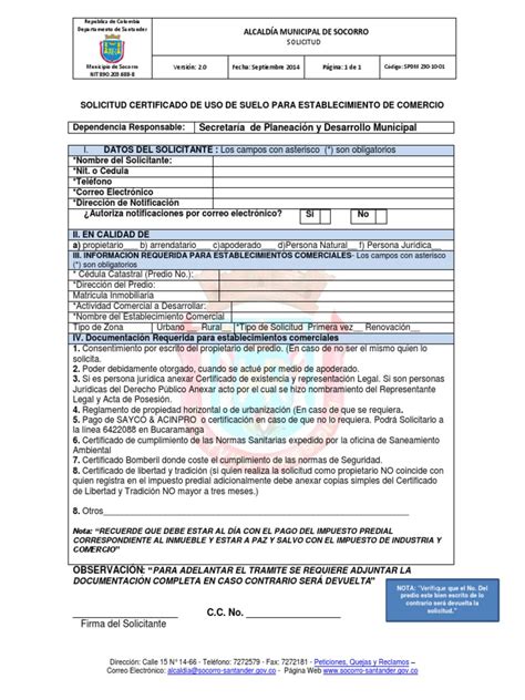 Formato Solicitud Uso De Suelo Pdf Propiedad Justicia