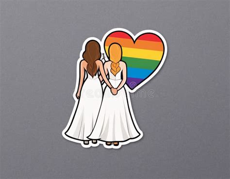Ai Generated Two Brides Holding Hands Against The Backdrop Of A Heart