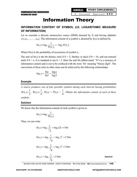 Information Theory Pdf Physics Science