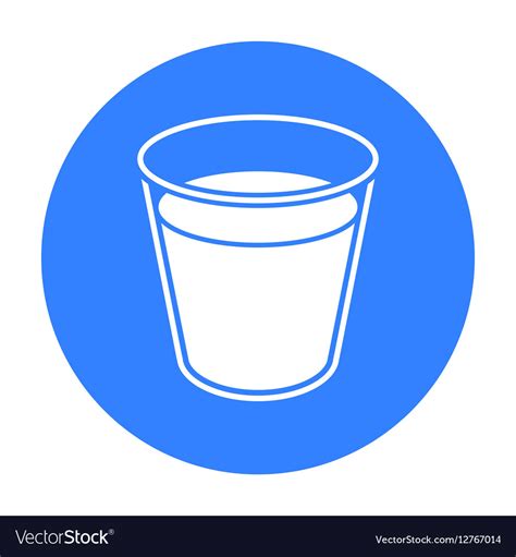 Glass Milk Icon Black Single Bio Eco Organic Vector Image
