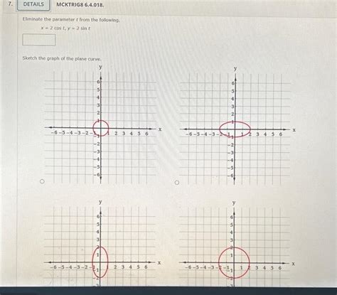 solved eliminate the parameter t from the following