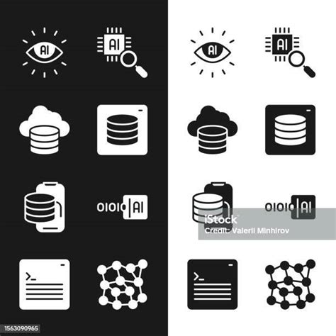 Set Server Data Cloud Database Artificial Intelligence Ai Processor Cpu Technology Transfer