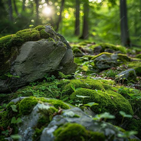 Premium Photo Rock Wall With Lush Moss Growth A Natural Display Of