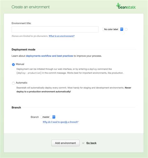 How To Use Deployments Beanstalk Help