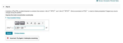 Solved A Review Constants 1 Periodic Table Part A A Chegg