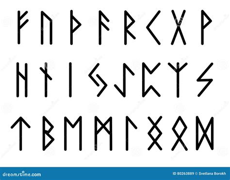 Rune Set Of Letters Runes Alphabet Runic Alphabet Writing Ancient
