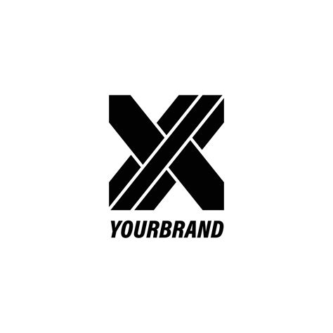 Modern Black Letter X Vector Abstract Geometric Corporate Logo Icon