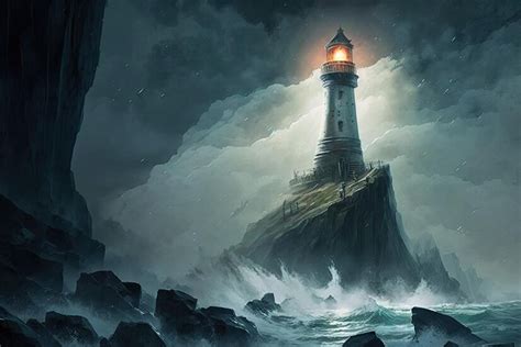 Premium Photo The Spectral Light Of The Cliffs An Uneasy Lighthouse Premium Photo The Spectral Light Of The Cliffs An Uneasy Lighthouse
