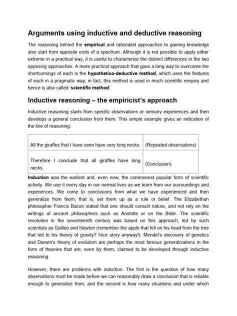 Inductive And Deductive Reasoning And Nature Of Reality Pdf Falsifiability Theory