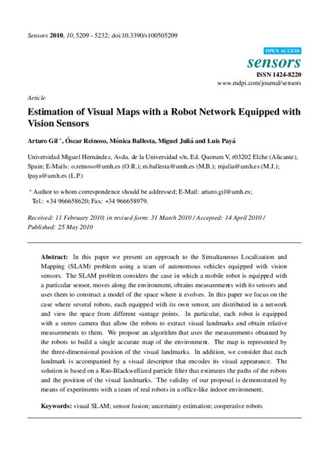 pdf estimation of visual maps with a robot network equipped with vision sensors