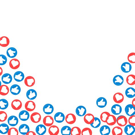 Social Media Button Design Elements Love And Like Multiple Shape