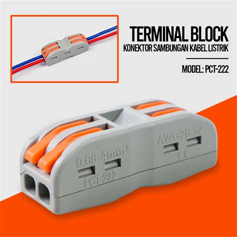 Jual Terminal 2 Line Sambungan Kabel Listrik Block Konektor Paralel Pct 222 Shopee Indonesia