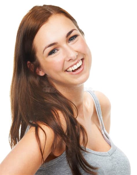 Shes Got A Positive Attitude A Pretty Teen Girl On White Stock Image Image Of Happy