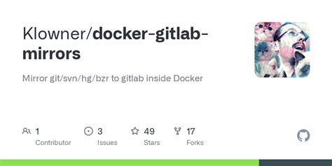 Github Klowner Docker Gitlab Mirrors Mirror Git Svn Hg Bzr To Gitlab Inside Docker