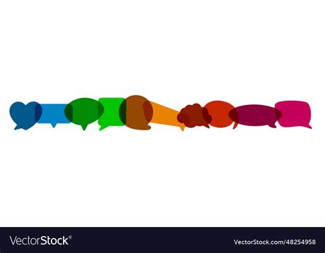 Composition Of Connected Colorful Speech Bubbles Vector Image