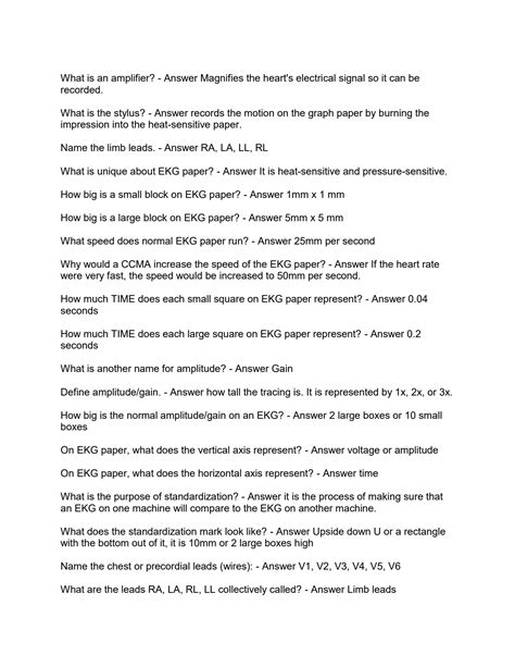 Solution Ekg Exam Questions And Answers Studypool