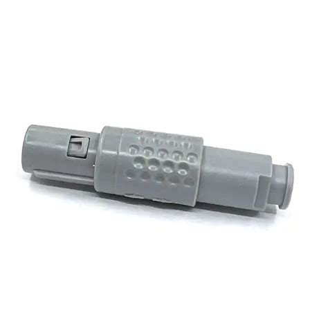 Circular Push Pull Plastic Connector Male Plug 4 Positions Grey Shell