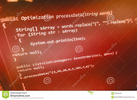 Programming Coding Source Code Screen Stock Image Image Of
