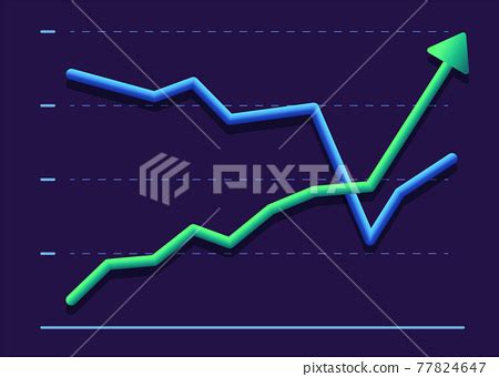 Business Graph With Two Line Moving Up And Stock Illustration