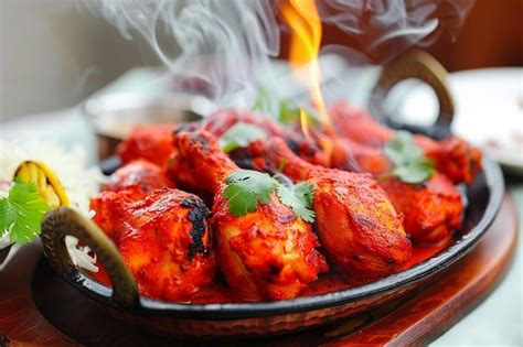Sizzling Tandoori Chicken Platter With Authentic Indian Flavor