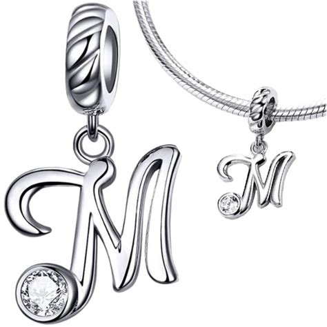 CHARMS LITERKA M Srebro 925 Litera Srebrna Koralik Zawieszka Charms Pr