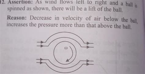 Answered 12 Assertion As Wind Flows Left To Right And A Ball Is Kunduz
