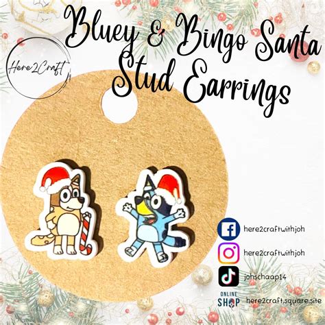 Bluey And Bingo Theme Earrings Jewellery Etsy Australia