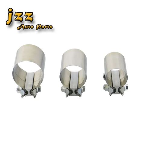 Jzz 스테인레스 스틸 자동차 배기 밴드 클램프 스텝 클램프 Catback 머플러 1mm 두께 516376mm행어 클램프