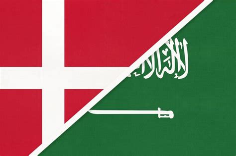 Dinamarca E Arábia Saudita Símbolo Do País Bandeiras Nacionais