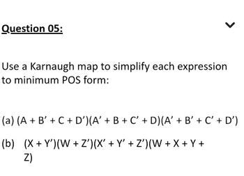 Answered Use A Karnaugh Map To Simplify Each Expression To Minimum POS