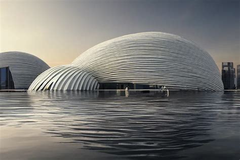 A Building Composed Of Many White Spherical Egg Shaped Stable Diffusion