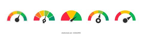 Speedometer Icons Colored Scale Speedometers Gauge Stock Vector Royalty Free 2154214935